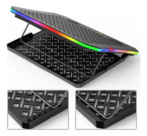 Cooler Gamer Laptop Teros Te7130n Rgb 19 + Soporte Celular Color Negro ...