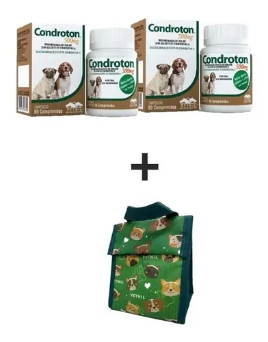 Kit 2 Condroton Para Cães 500mg + Brinde Bolsa Térmica | Frete grátis