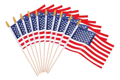 10 Banderas Americanas Onduladas A Mano Ñas Banderas De Mano | Cuotas ...