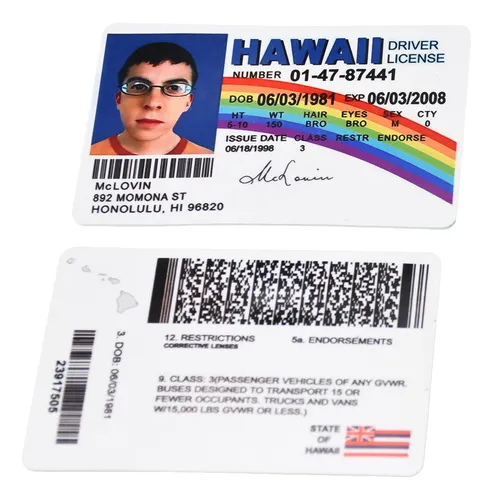 Tarjeta Identificación Licencia Mclovin Colección Superbad | Cuotas sin interés