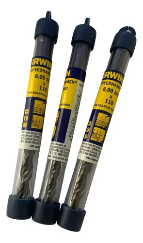 Kit 3 Brocas Concreto Engate Sds Martelete 8mmx110mm Irwin Mercadolivre