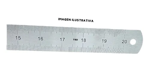 Regla Acero Inox Graduada Cm Y Pulg Rígida 20 Pulgadas En Venta En