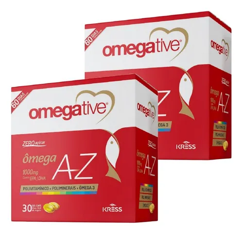 Kit Omegative Az Com 2 Caixas De 30 Cápsulas Cada | Frete grátis Kit Omegative Az Com 2 Caixas De 30 Cápsulas Cada | Frete grátis