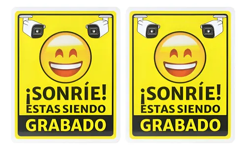 For 2 Señalamiento Letrero Sonrie Te Estamos Grabando | MercadoLibre