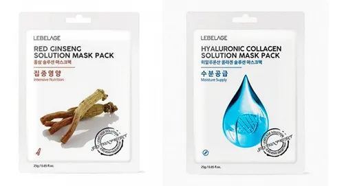 Mascarillas Facial Coreana Ginseng Rojo And Hialurónico 20pz