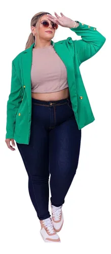 Blazer Feminino Plus Size Alfaiataria Clássico Acinturado Frete Grátis