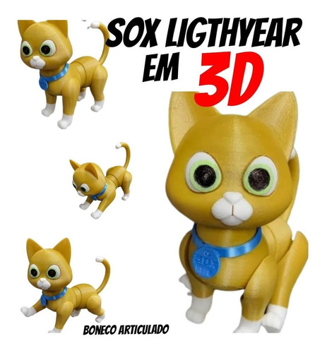 Boneco Articulado Gato Buzz Lightyear Sox Robô Toy Story 3d