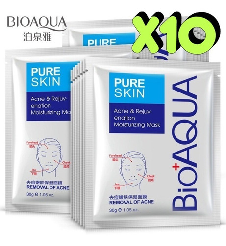 Pack 10 Mascarillas Coreanas Antiacne Original Bioaqua 89 Mercadolibre