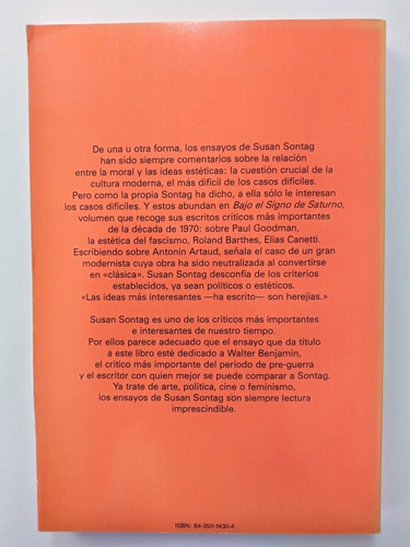 Susan Sontag Bajo El Signo De Saturno Cuotas Sin Interés