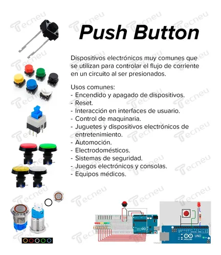 Kit De 180 Push Button Boton 4 Pines 10 Tamaños Switch Caja | MercadoLibre