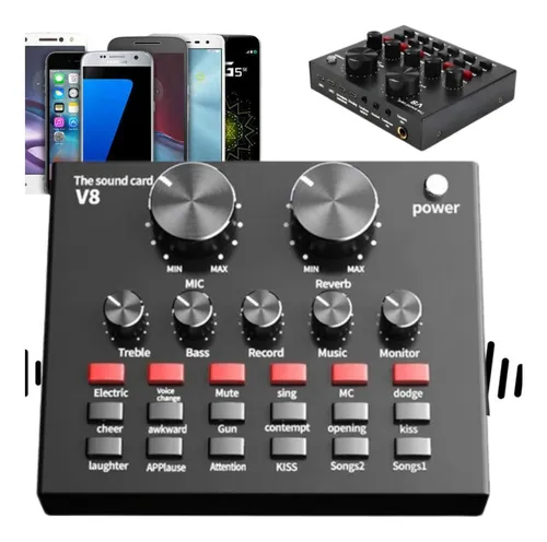 Placa De Som Interface De Áudio V8 Bluetooth Usb | Frete grátis Placa De Som Interface De Áudio V8 Bluetooth Usb | Frete grátis