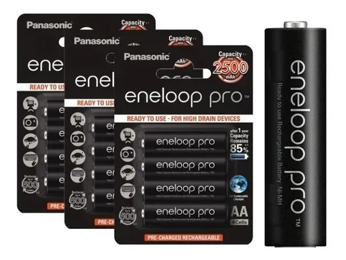 Kit 12 Pilhas Aa Recarregavel Panasonic Eneloop Pro 2500mah
