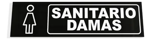 Letrero Acrilico Sanitario Damas 7x25 | MercadoLibre