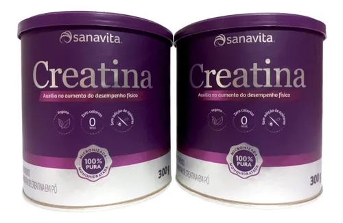 Kit 2 Suplemento Em Pó Creatina 300g Sanavita Monohidratada