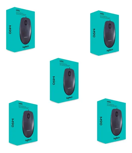 Kit De 5 Mouse Logitech M90 Usb Alambrico 1000 Dpi Optico Negro | Envío ...