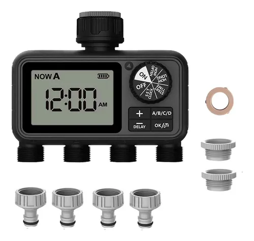 Temporizador Irrigação Timer Digital 4 Zonas Programável | Frete grátis