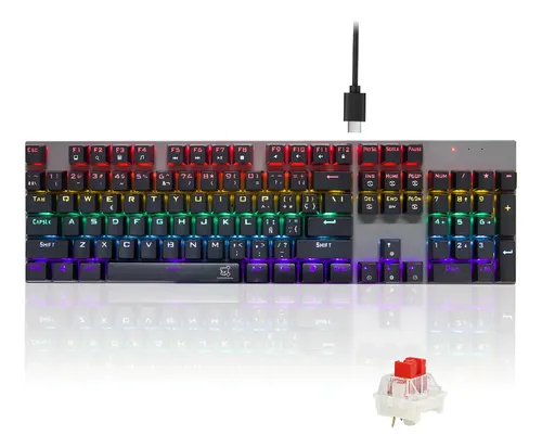 Teclado Mecánico Para Juegos Con Cable Led Rgb De 104 Teclas Teclado ...