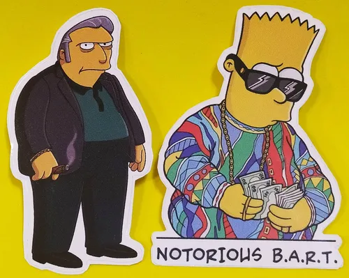 24 Calcomanías 10cm Simpsons Homero Bart Peces Del Infierno En Venta En