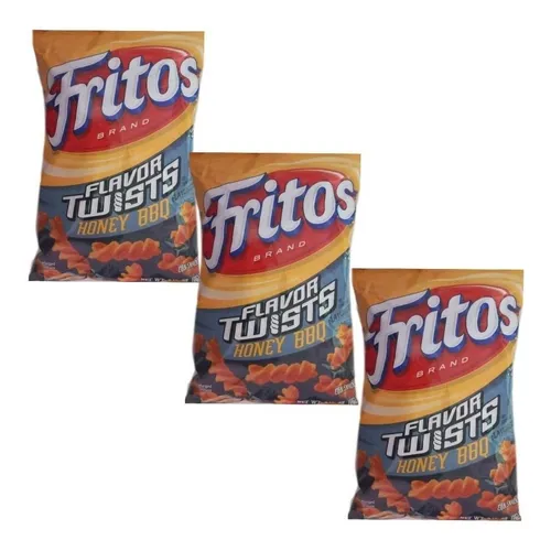 3x Fritos Brand Flavor Twists Honey B B Q Botanas Envío Gratis