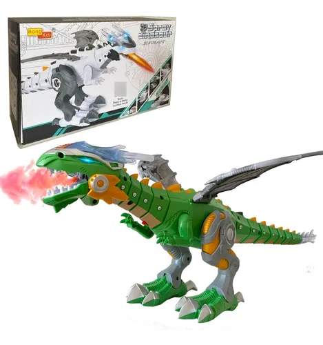 Dragão Robo Brinquedo Dinossauro Solta Fumaça Anda Bate Asas Frete Grátis
