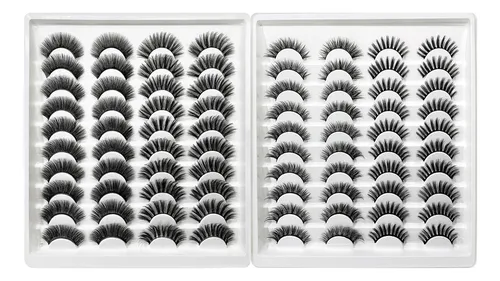 Set De 40 Pares De Pestañas Postizas En V 3d Wispy Cross Cuotas Sin