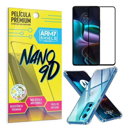 Armyshield Capinha Moto Edge 30 Anti Shock Película Nano Cerâmica 9d