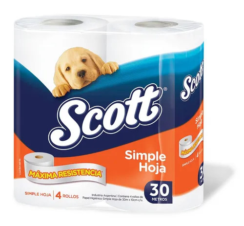 Papel Higiénico Scott Simple Hoja Simple Hoja 30 M De 4 U Mercadolibre