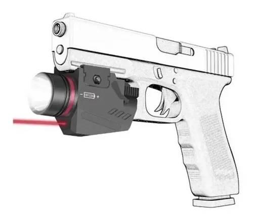 Linterna táctica con pistola láser roja Red Dot Glock de 20 mm, color ...