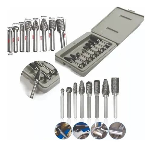 Kit Lima Rotativa Metal Duro Haste 6mm 8 Unidades | Parcelamento sem juros Kit Lima Rotativa Metal Duro Haste 6mm 8 Unidades | Parcelamento sem juros
