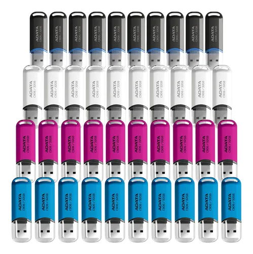 Kit 40 Memoria Usb Adata 32gb Clasica Diferentes Colores Color ... Kit 40 Memoria Usb Adata 32gb Clasica Diferentes Colores Color ...