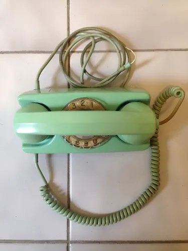 Telefone Antigo Retro Disco Gte Anos 70 Original Verde | Parcelamento ...
