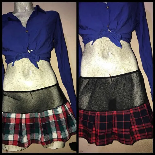 Pack Mini Falda Colegiala Transparencia + Mini Falda Colegia | Meses sin intereses