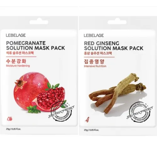 Mascarillas Coreanas Ginseng Rojo And Granada Paquete 20pz Meses