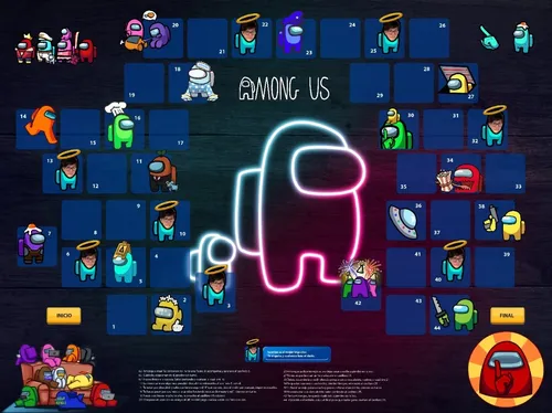 Amongus Lona Juego De La Oca Impostor Tripulante Asesino En Venta En
