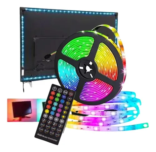 Tira de LED RGB de 3 metros con sensor de ritmo con control de 5 V 110 ... Tira de LED RGB de 3 metros con sensor de ritmo con control de 5 V 110 ...