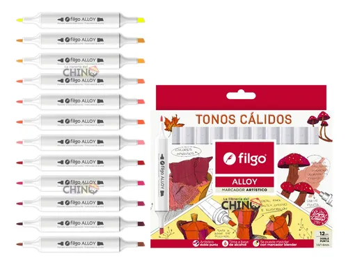 Marcadores Sketch Filgo Alloy Caja X12 Colores Calidos 2023 Vibrante ...