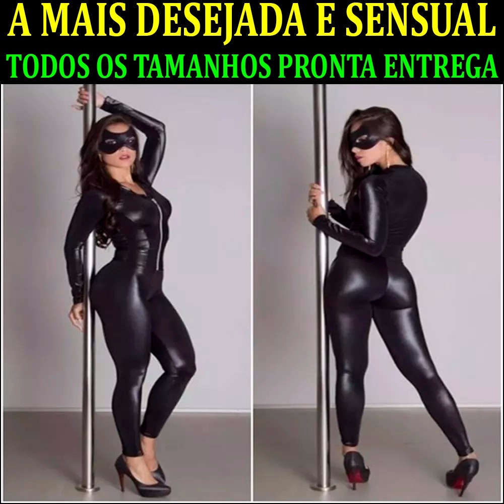Mulher Gato Macacão Batman Dominadora Tiazinha Fantasia Mercado Livre