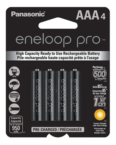 Panasonic ® Eneloop Pro 4 Pilas Recargables Pcargadas Aaa Ev Envío Gratis