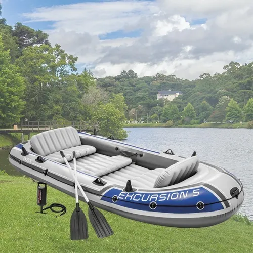 Barco Bote Inflável Excursion 5 - 600kg Intex- Remos E Bomba | Frete grátis Barco Bote Inflável Excursion 5 - 600kg Intex- Remos E Bomba | Frete grátis