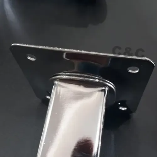 6x Pé Para Móveis Regulável Quadrado Cromado Aço 10cm (6 Uni ...