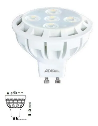 Foco Tipo Dicroico Led High Lumen 7w Base Gu 10 Luz Calida Color De La