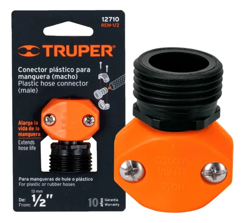 Conector Plástico, Macho 1/2' Truper 12710