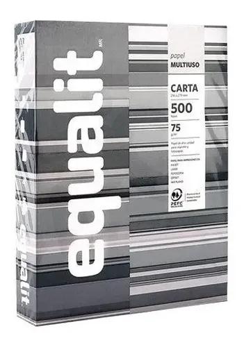 Papel Carta Resma Equalit Multifuncion 500 Hojas 75gr Blanco | Cuotas ...