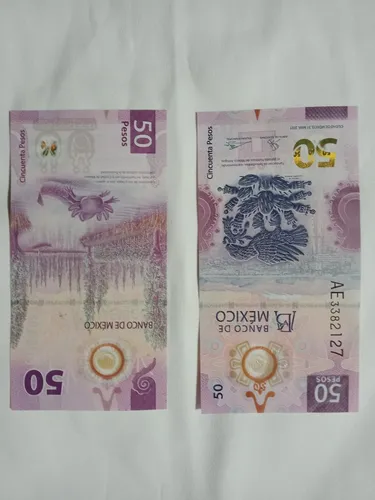 Billete Colección 50 Pesos Ajolote N Ae 3382127 Tenochtitlan En Venta