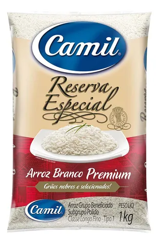 Arroz Branco Tipo 1 Reserva Especial Camil Premium Pacote 1kg Arroz Branco Tipo 1 Reserva Especial Camil Premium Pacote 1kg