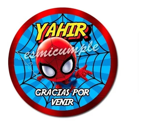 20 Etiquetas De Cumple 6 Cm Diámetro Hombre Araña Bebé en venta en ... 20 Etiquetas De Cumple 6 Cm Diámetro Hombre Araña Bebé en venta en ...