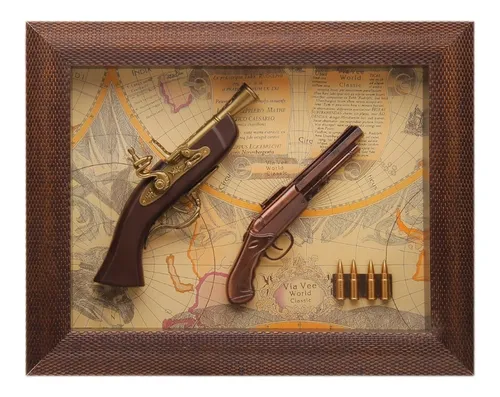 Quadro Retro Armas Antigas Decoração Garrucha Mapa Antigo | Frete grátis Quadro Retro Armas Antigas Decoração Garrucha Mapa Antigo | Frete grátis