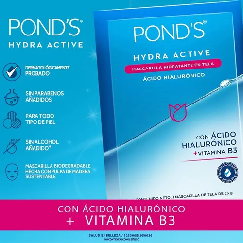 Ponds Mascarilla Hidratante Ácido Hialurónico Hydra Active En Venta En