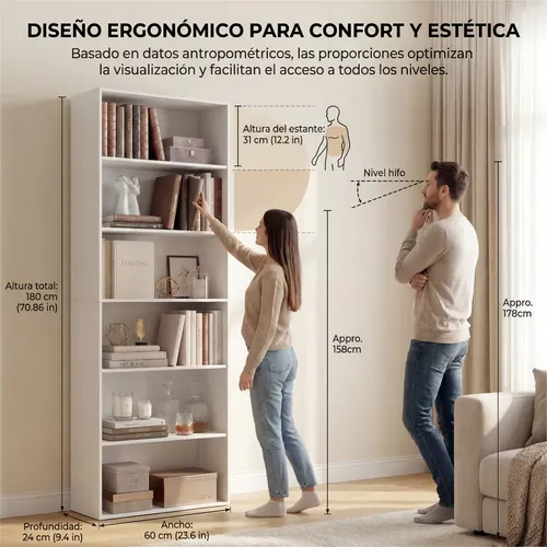 Librero Organizador Simple Modernos Madera Librero 6 Capas | Envío gratis
