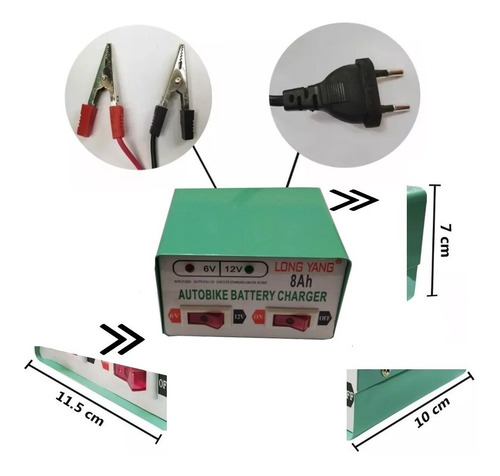 Cargador De Bateria 12v 6v 8ah Para Autos Y Motos Cuotas Sin Interés